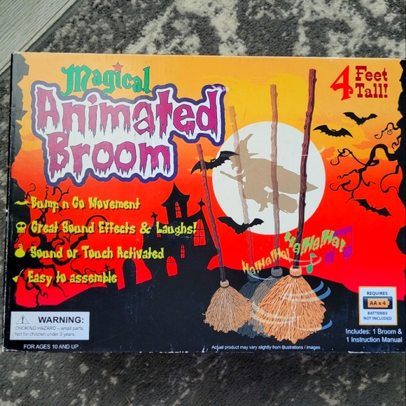 Source Unknown | Holiday | Fully Animated Witch Broom Volume Up W Scary ...